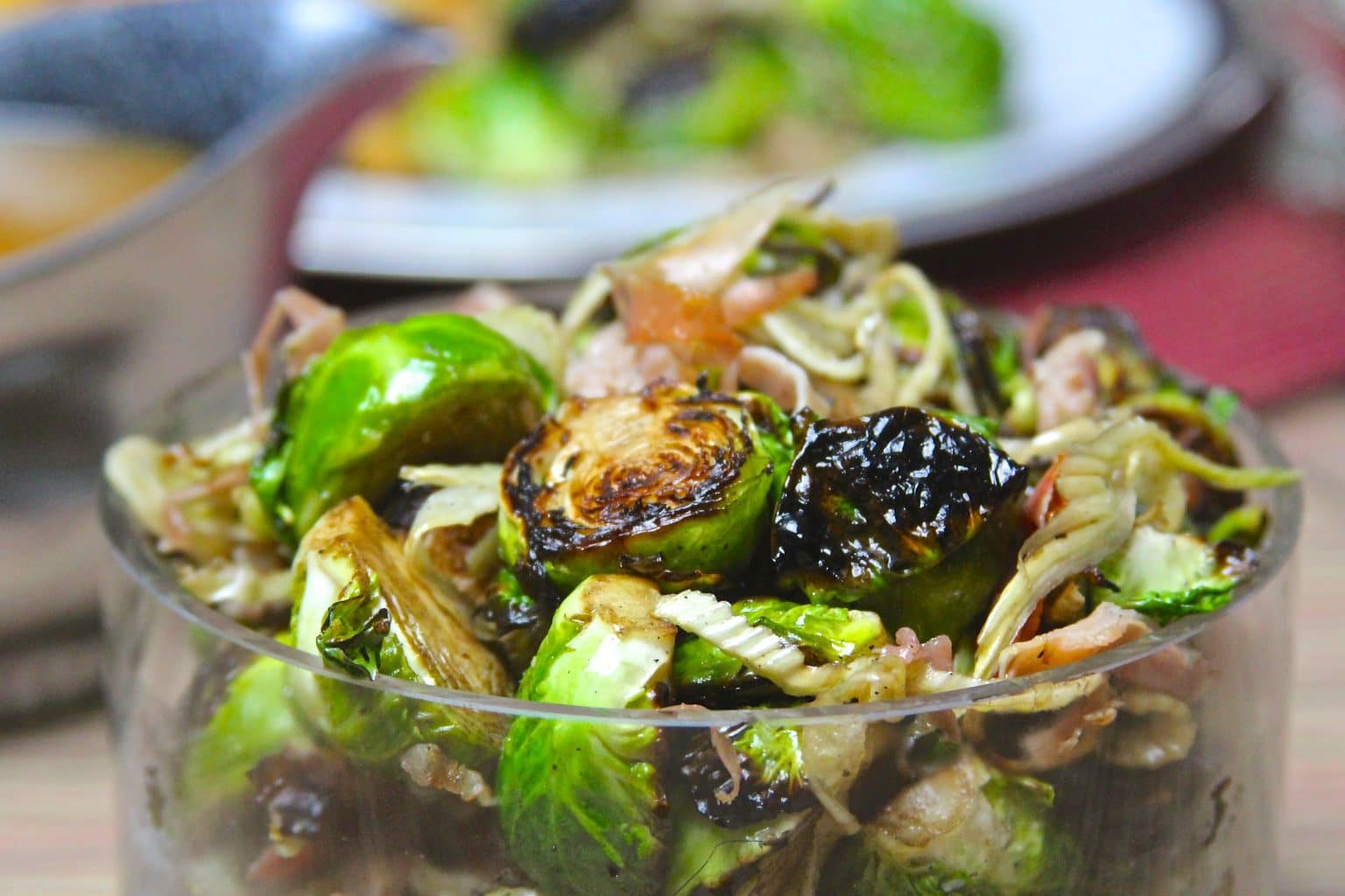Grill Roasted Brussels Sprouts with Fennel and Prosciutto
